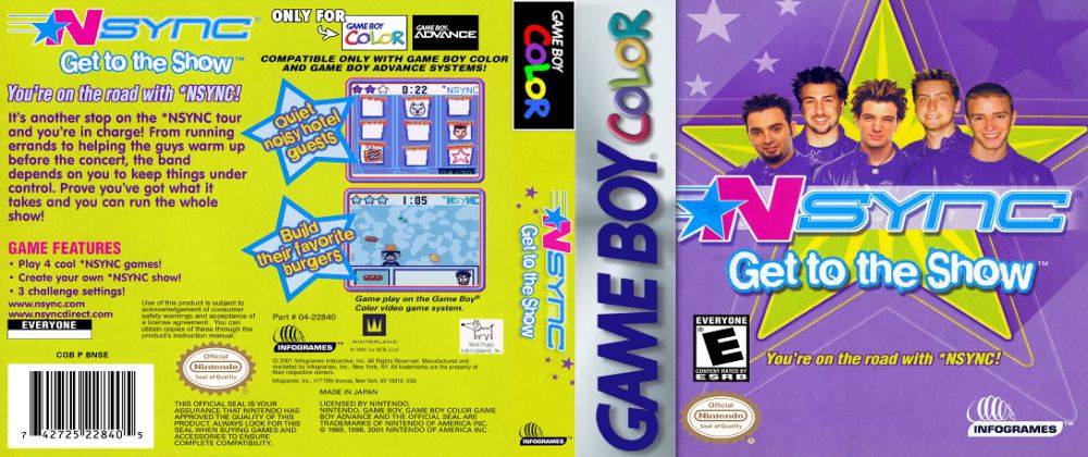 NSYNC: Get to the Show - Game Boy Color | VideoGameX